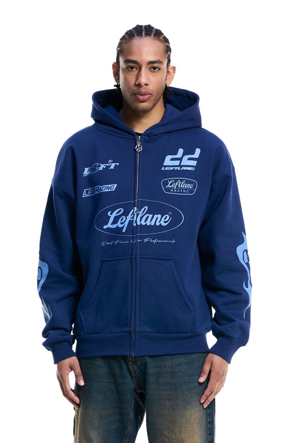 Racing Zipper Navy Blue